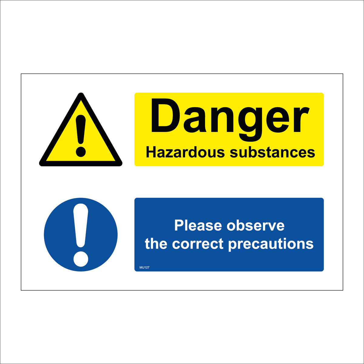 Danger Hazardous Substances Please Observe The Correct Precautions Sign ...