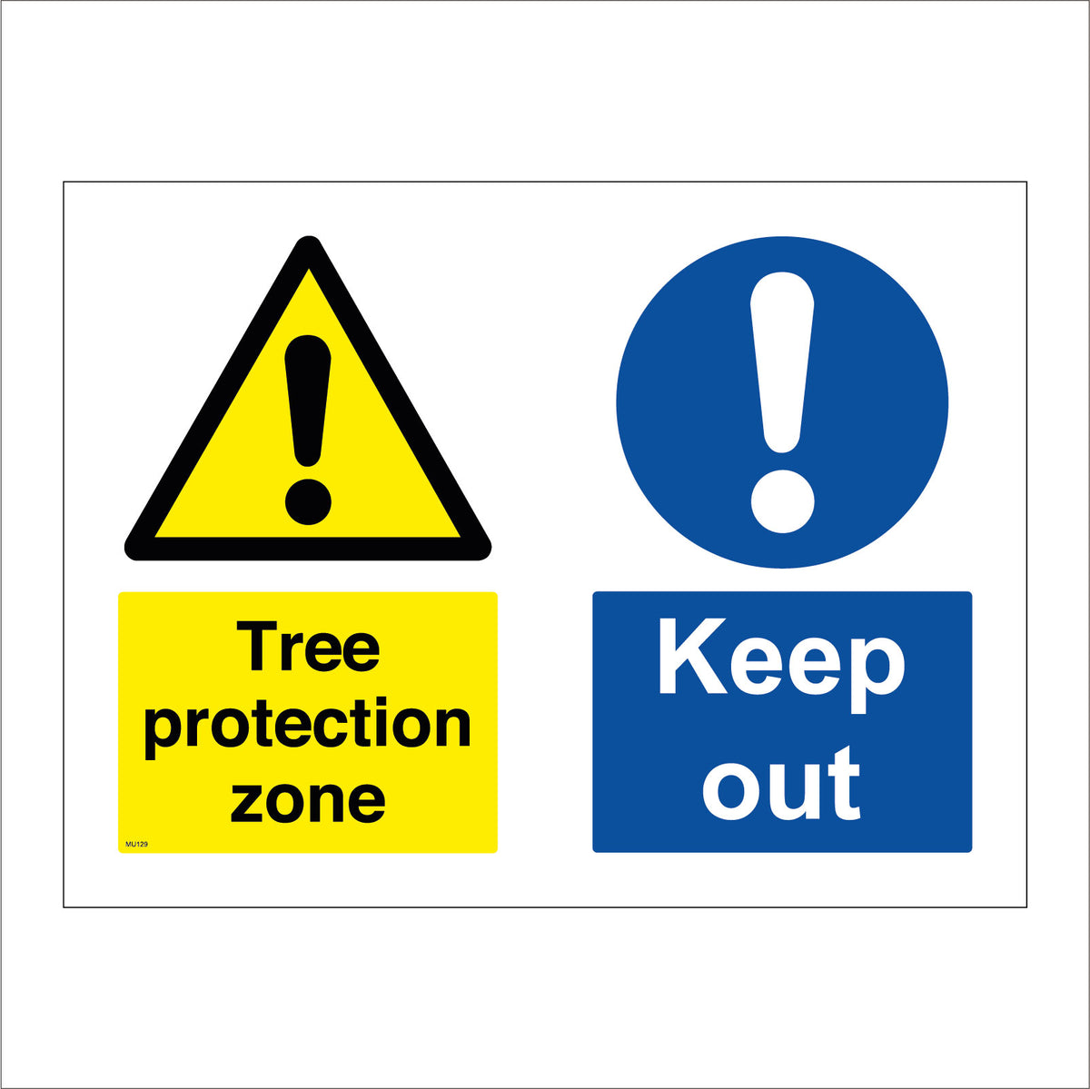 Tree Protection Zone Keep Out Sign with Triangle Circle Exclamation ...