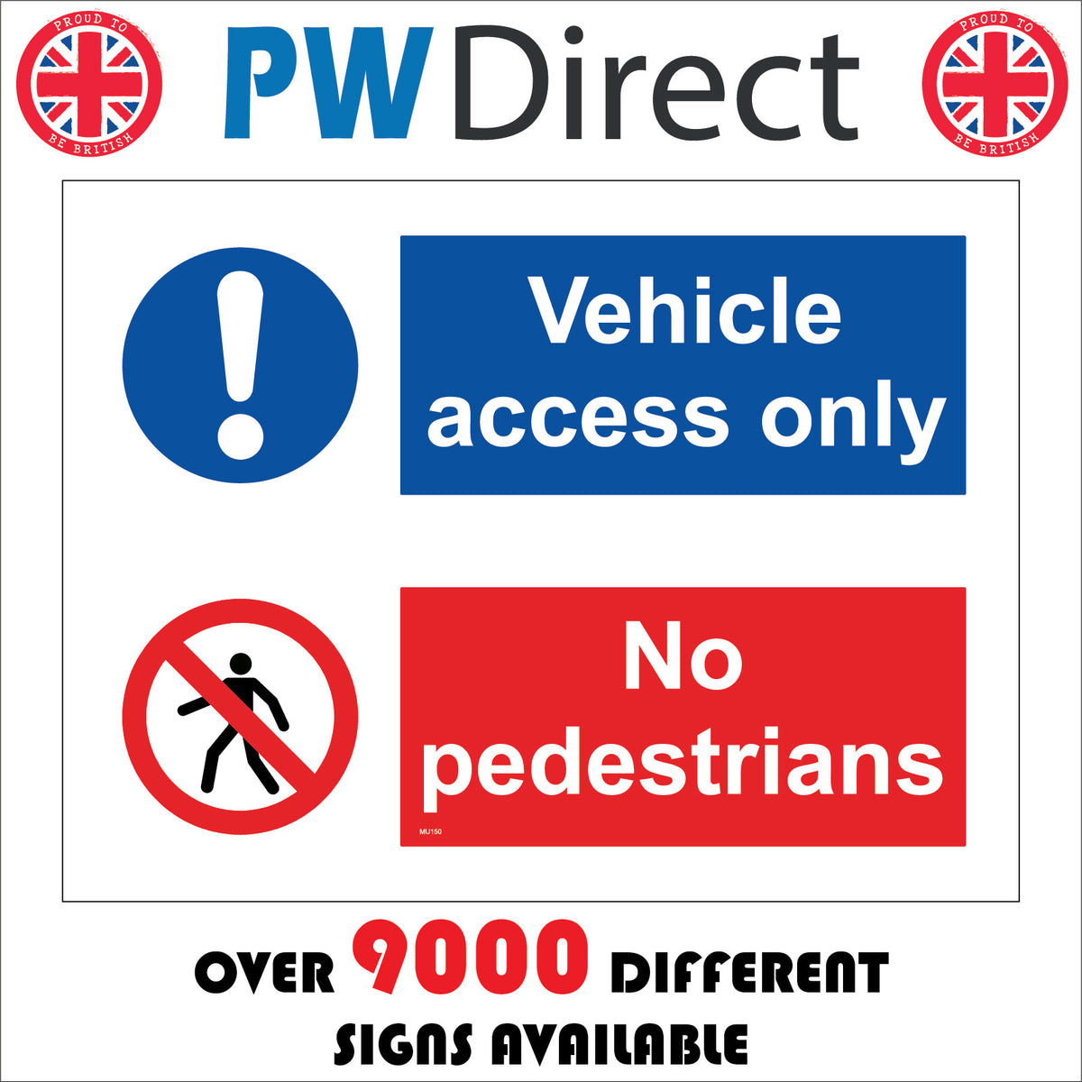 Vehicle Access Only No Pedestrians Sign with Exclamation Mark Circle ...