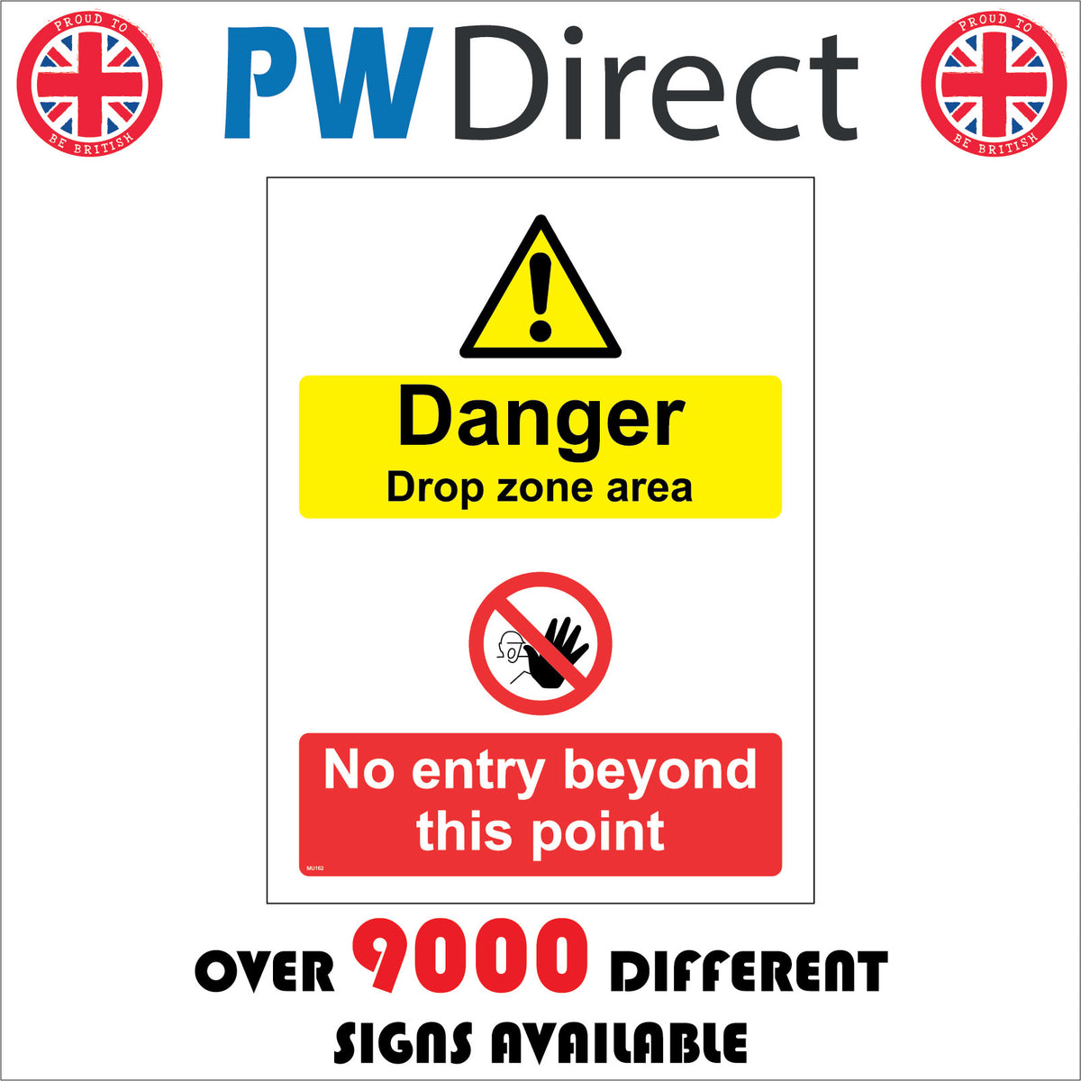 Danger Drop Zone Area No Entry Beyond This Point Sign with Triangle ...