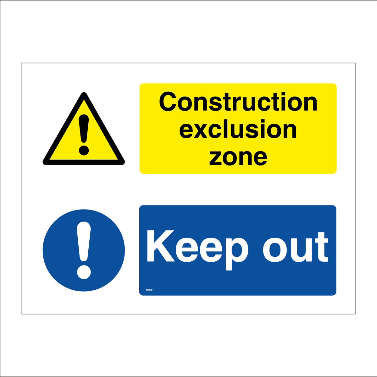 Construction Exclusion Zone Keep Out Sign with Triangle Circle ...