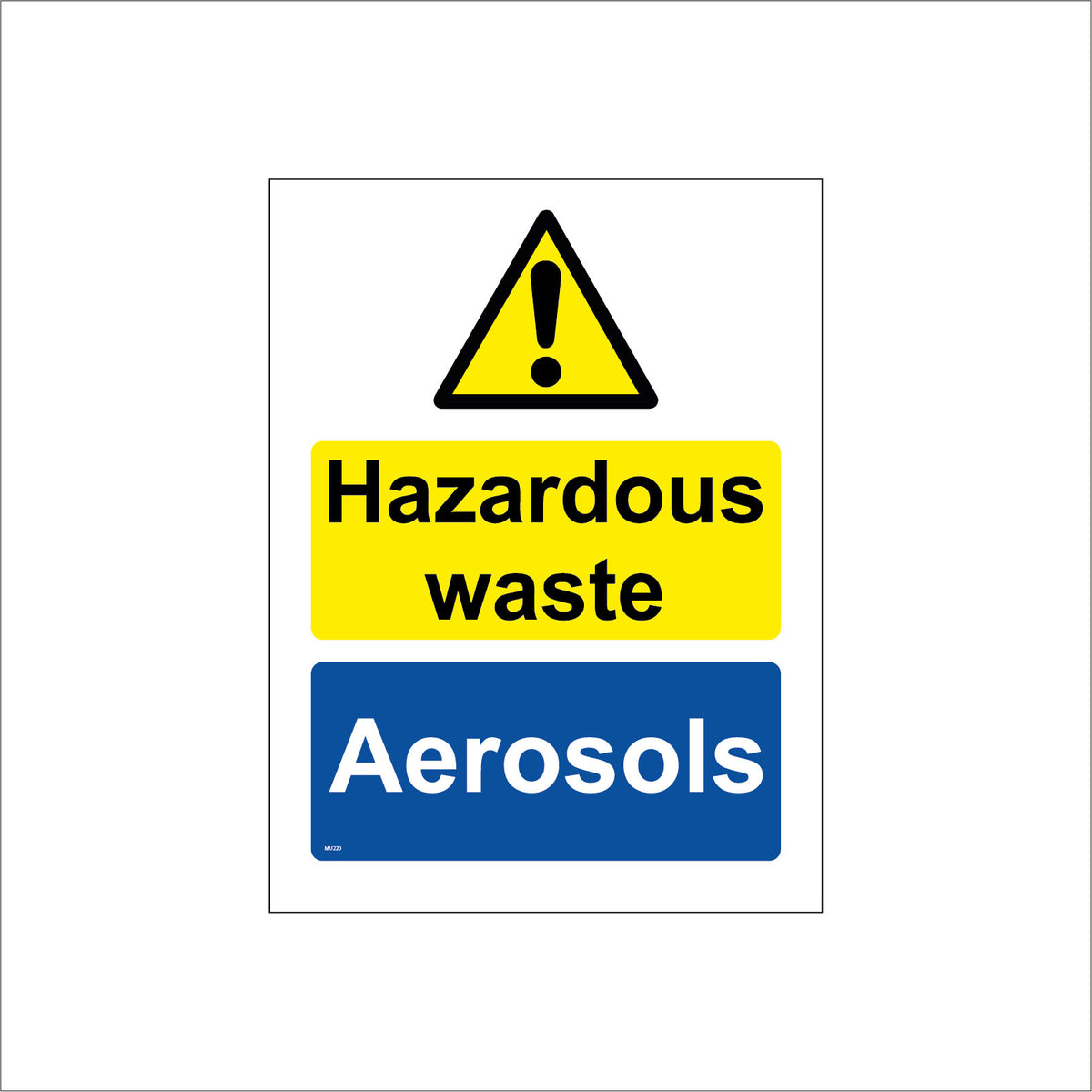 Hazardous Waste Aerosols Sign with Triangle Exclamation Mark – PWDirect