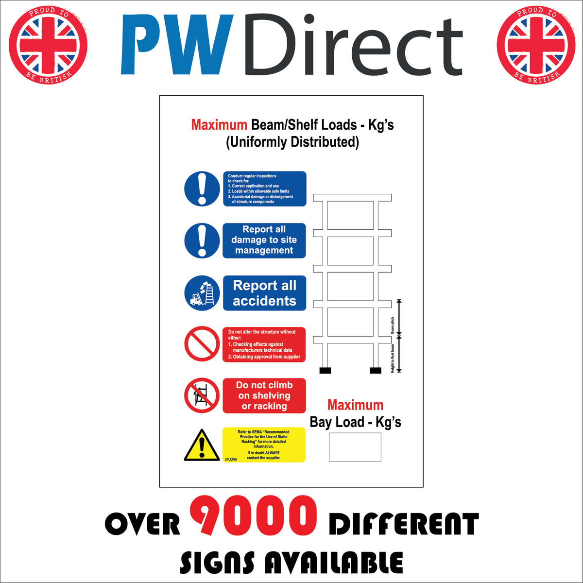 Maximum Beam Shelf Loads Support Stacking Shelving Racks – PWDirect