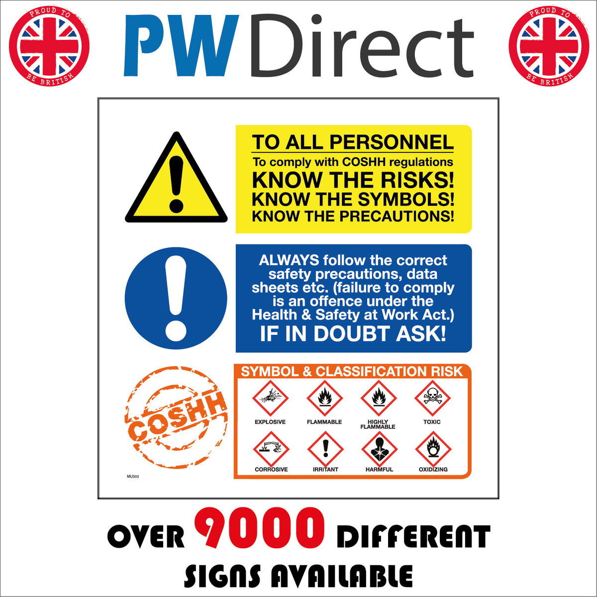COSHH Know Risks Symbols Precautions – PWDirect