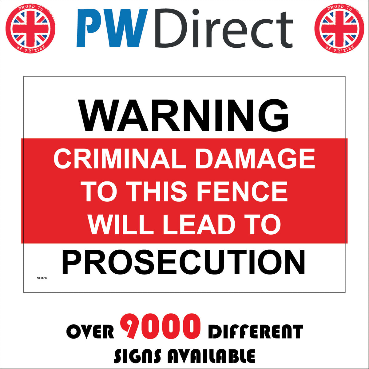 Warning Criminal Damage To This Fence Will Lead To Prosecution Sign ...