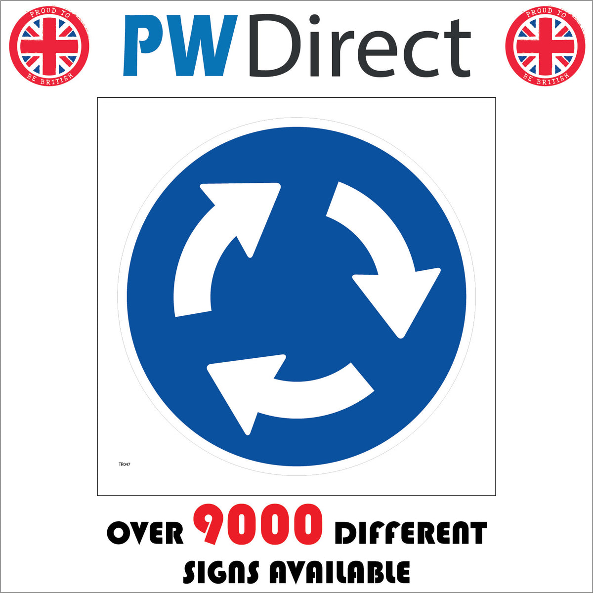 Mini Roundabout Sign with Arrows – PWDirect