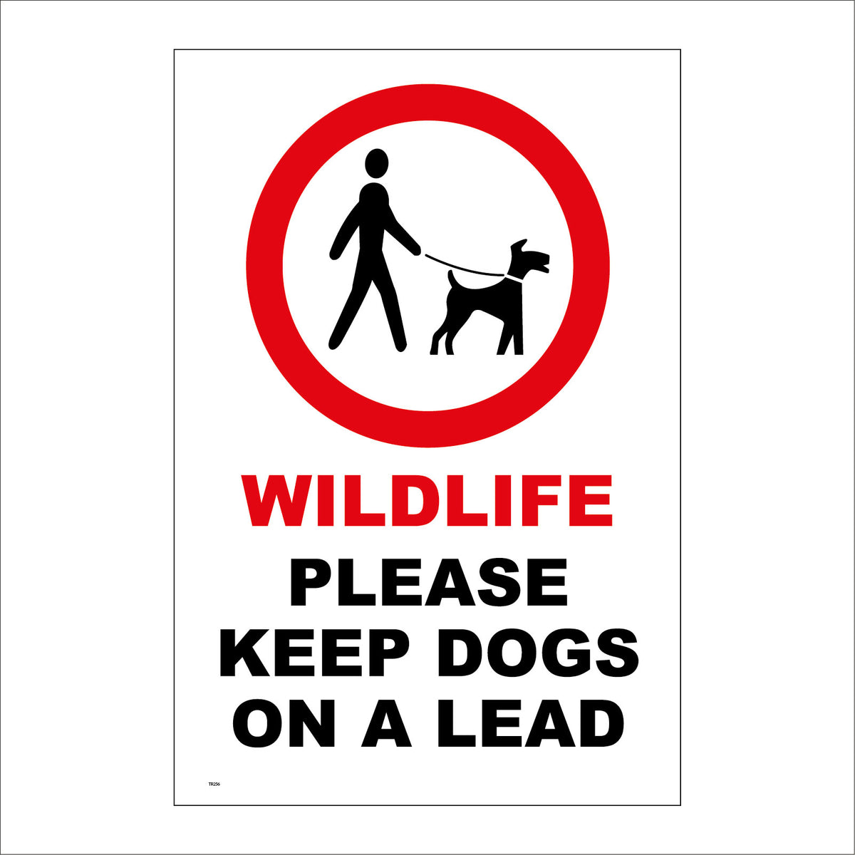 Wildlife Please Keep Dogs On A Lead Sign with Circle Person Dog – PWDirect