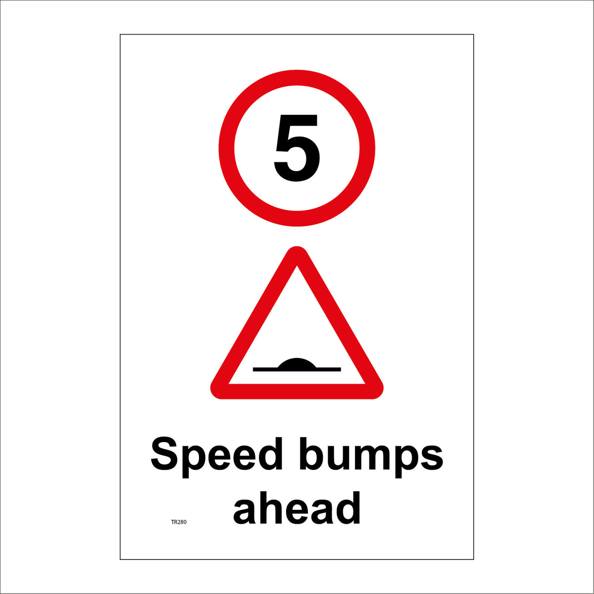 Speed Bumps Ahead 5 MPH Sign with Circle 5 Triangle Speed Bumps – PWDirect