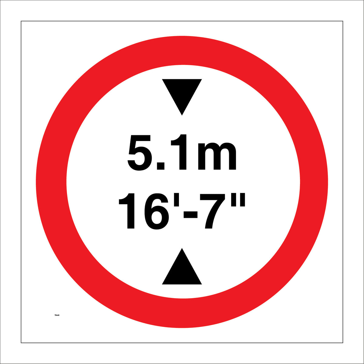 5.1M 16FT 7IN Height Restriction Overhead Limit Sign with Circle ...
