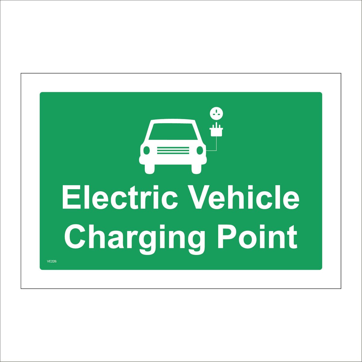 Electric Vehicle Charging Point Sign with Car Plug Socket – PWDirect