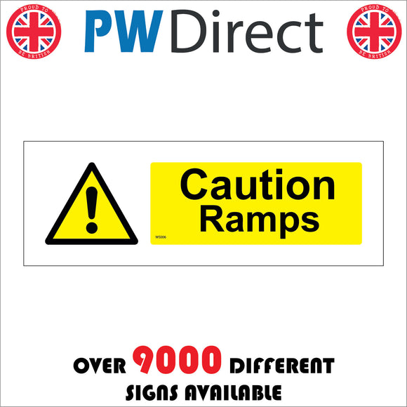 Caution Ramps Sign with Triangle Exclamation Mark – PWDirect