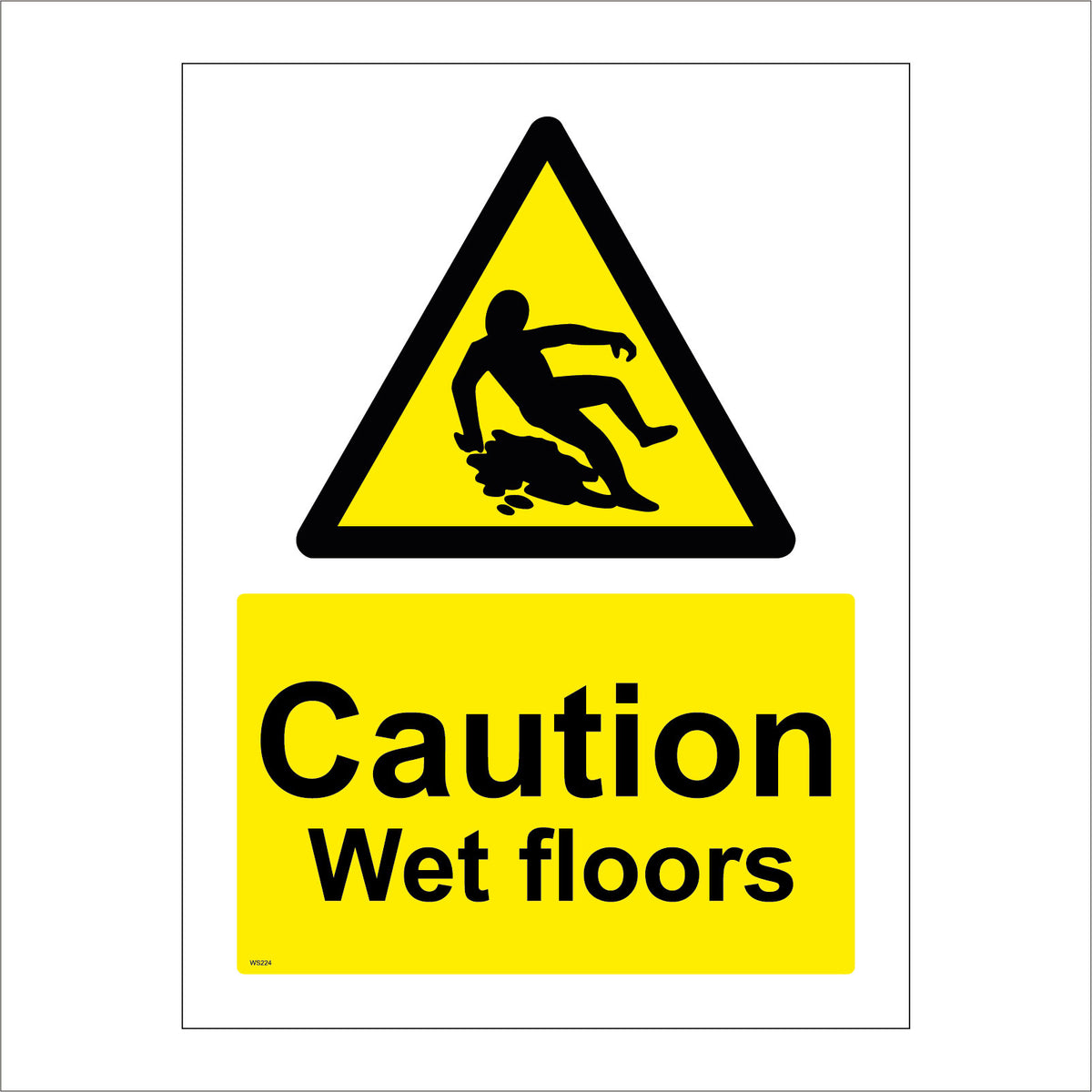WS224 Caution Wet Floors Sign with Triangle Body Falling – PWDirect