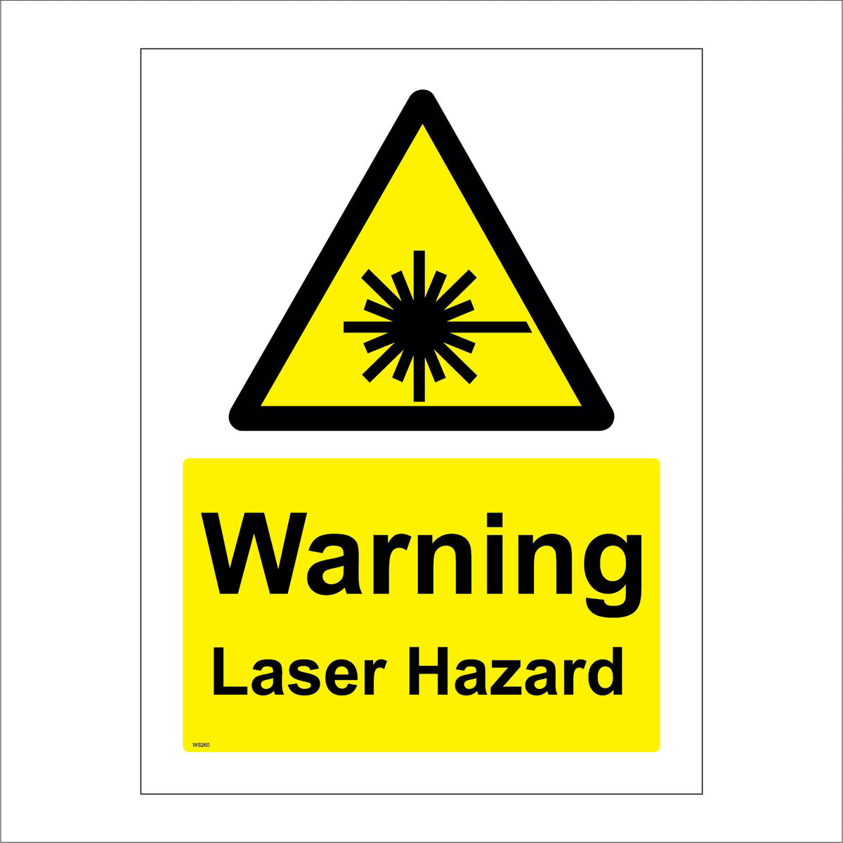 WS260 Warning Laser Hazard Sign with Triangle Laser Beam – PWDirect
