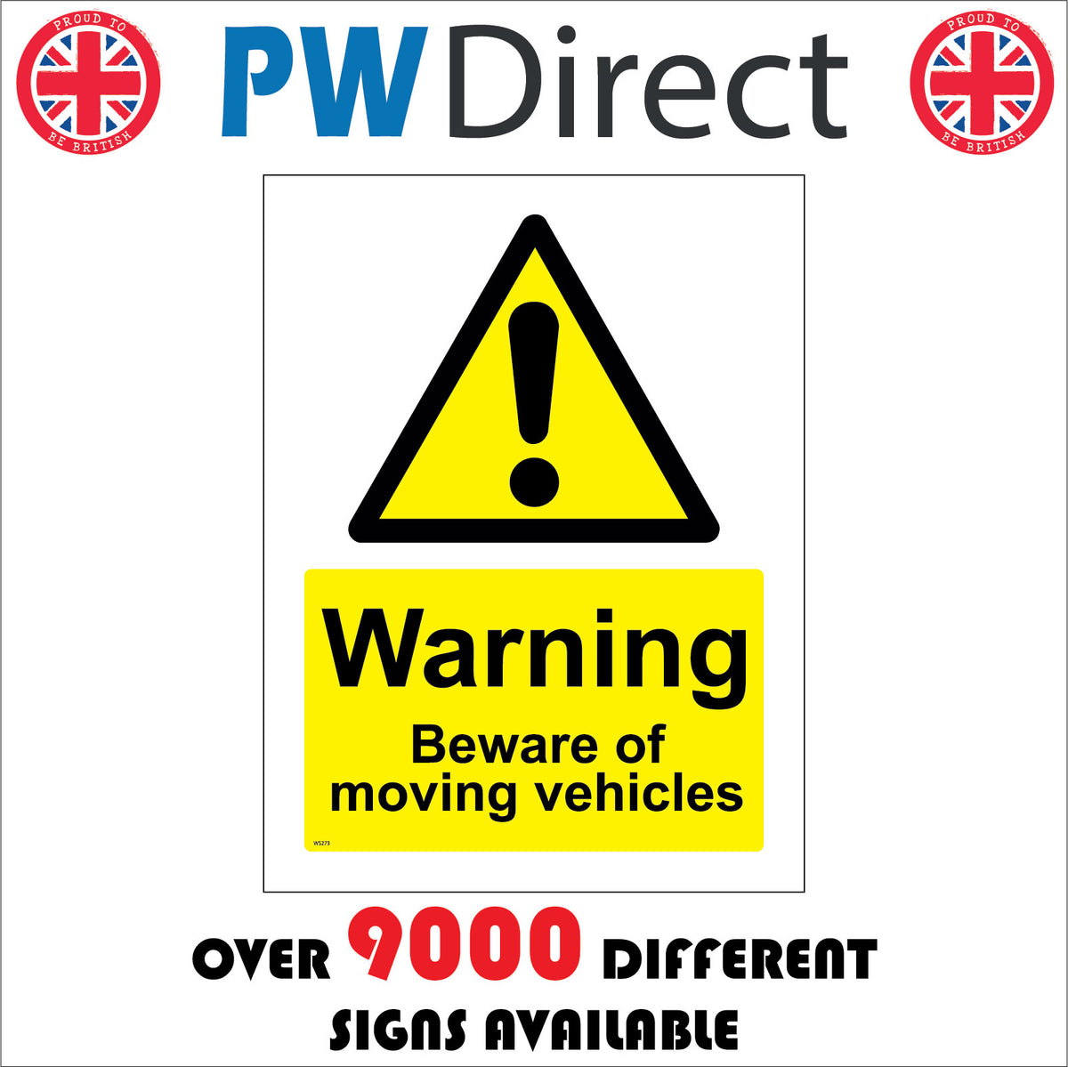 WS273 Warning Beware Of Moving Vehicles Sign with Triangle Exclamation ...