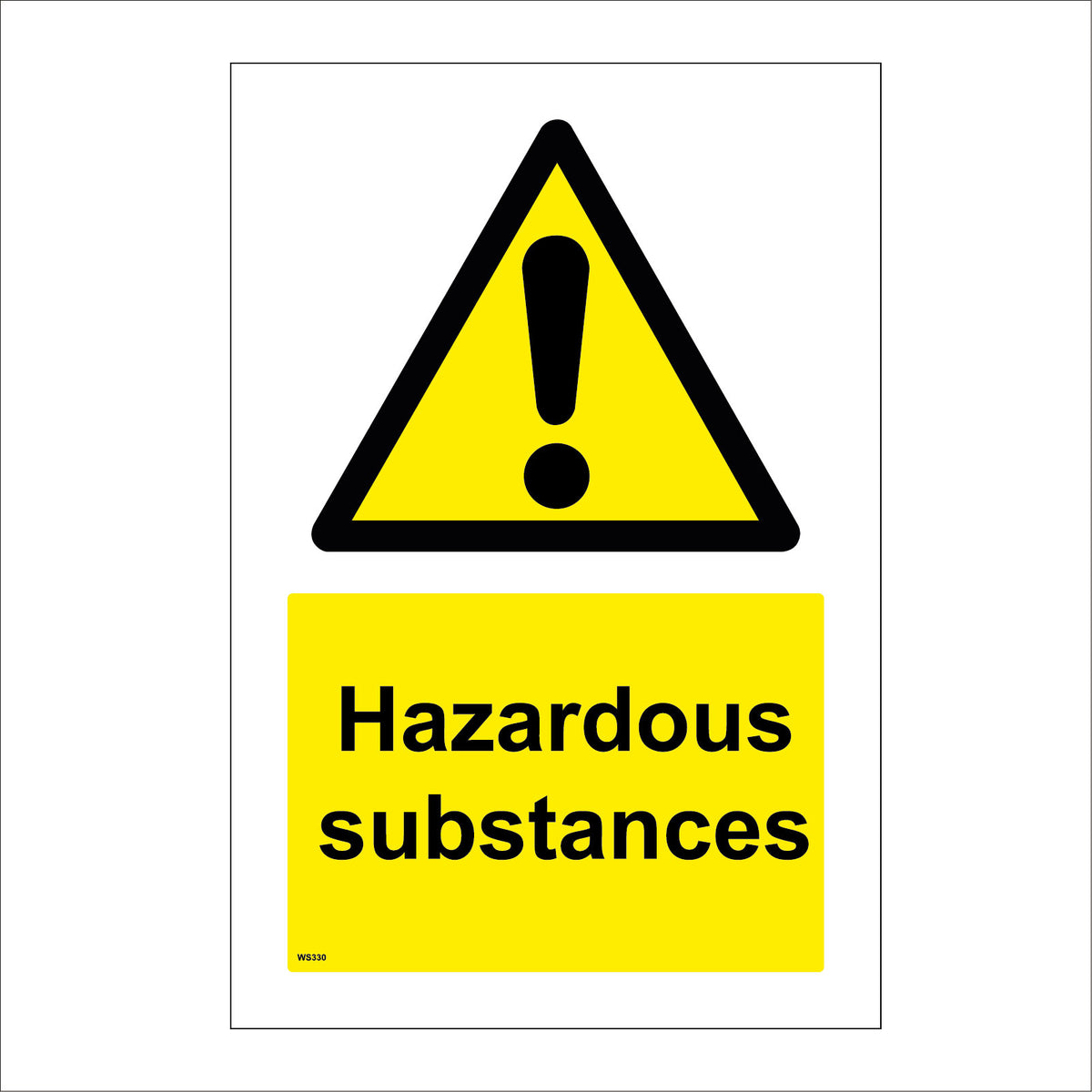 WS330 Hazardous Substances Sign with Triangle Exclamation Mark – PWDirect