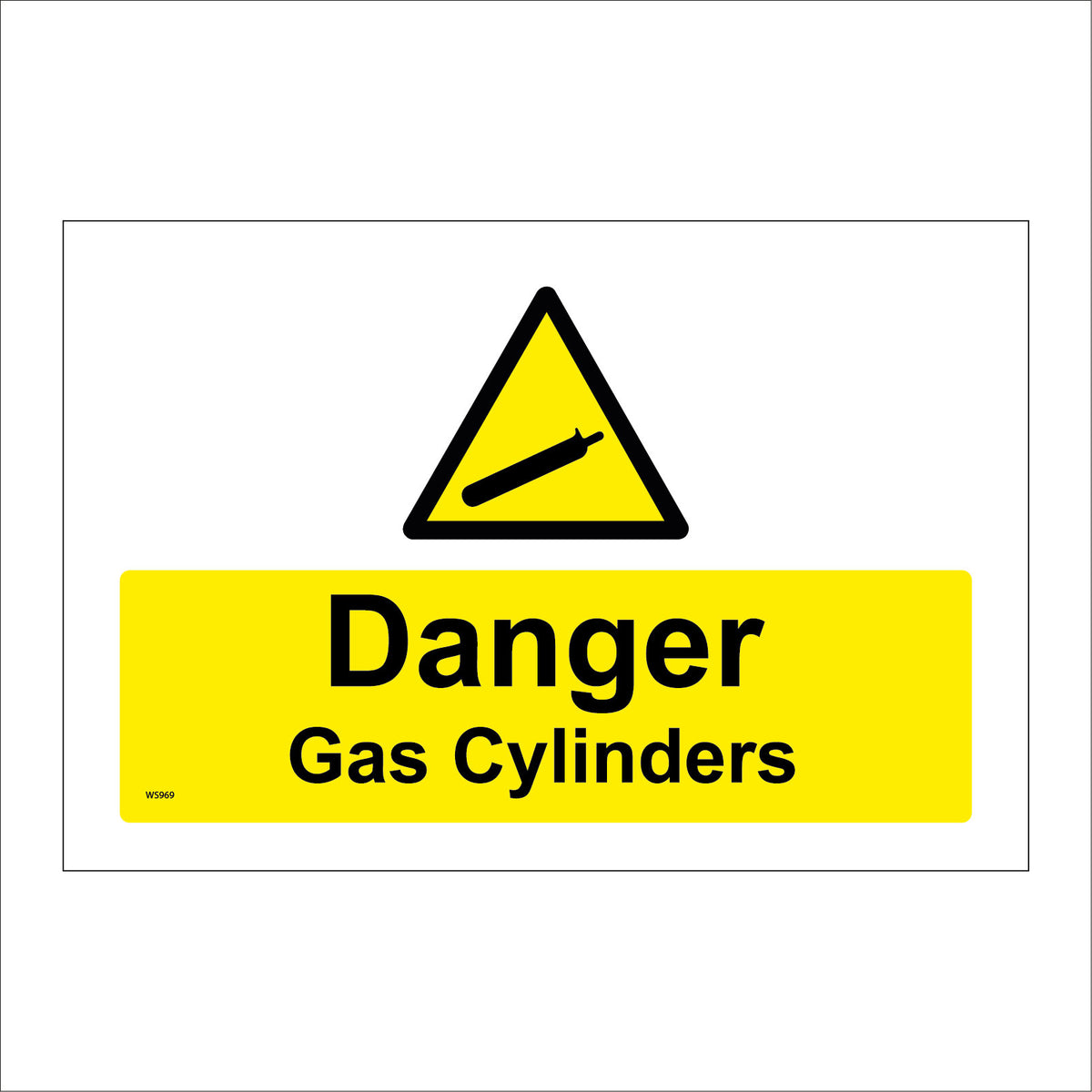 Danger Gas Cylinders Sign with Triangle Cannister – PWDirect