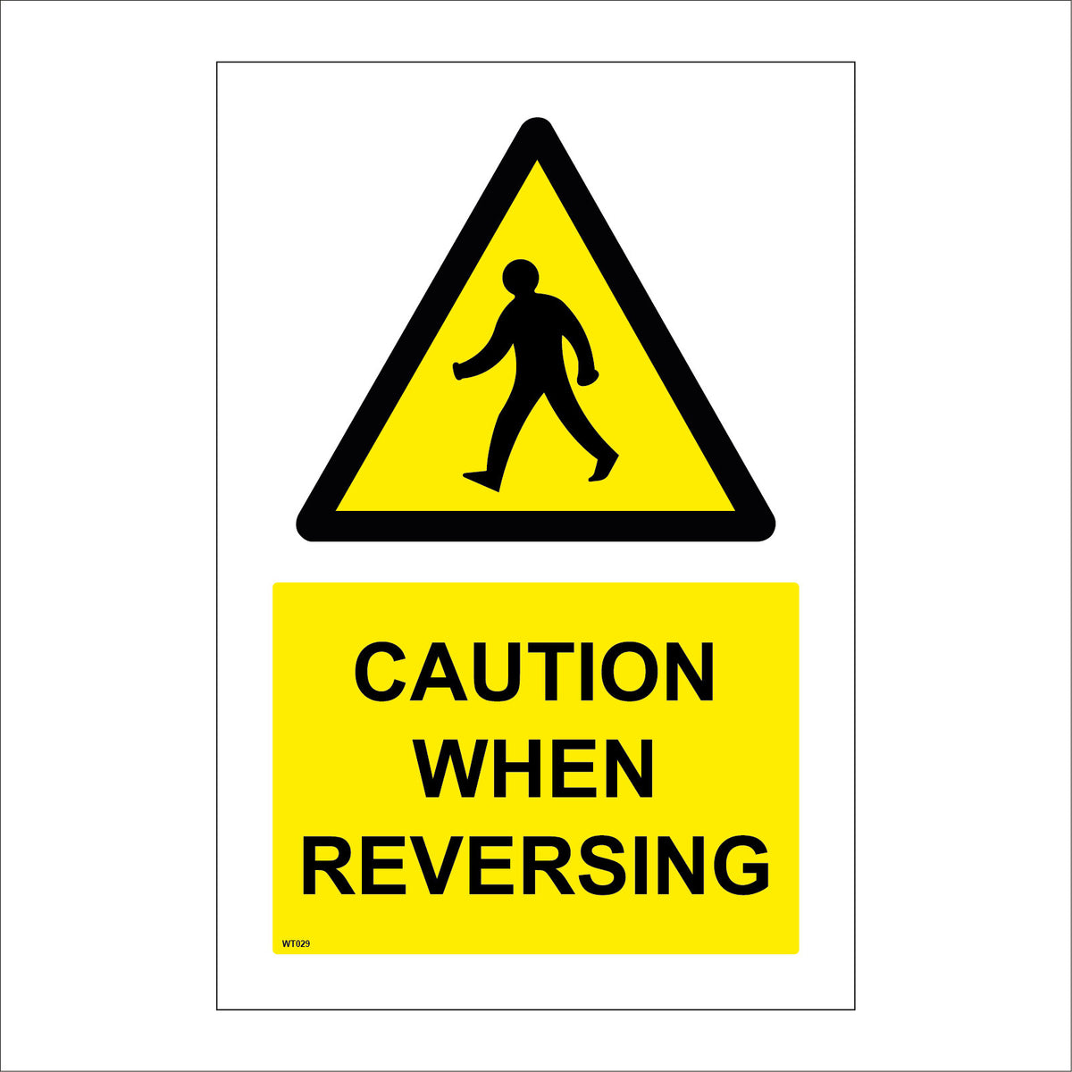 Caution When Reversing Sign with Triangle Person – PWDirect