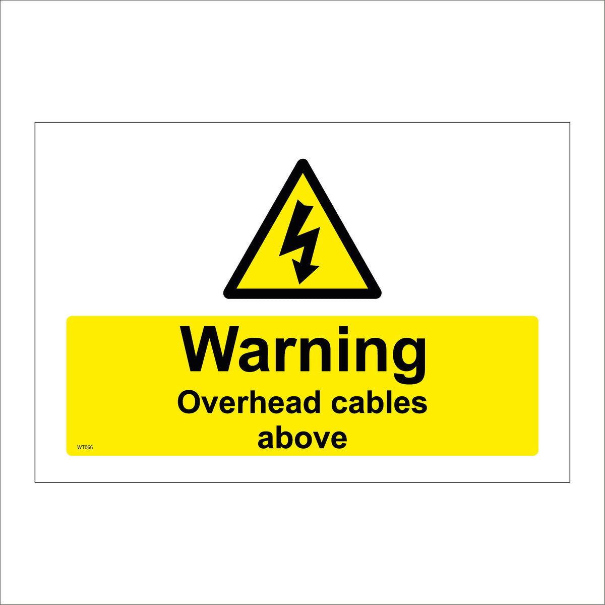 Warning Overhead Cables Above Sign with Triangle Electricity Logo ...