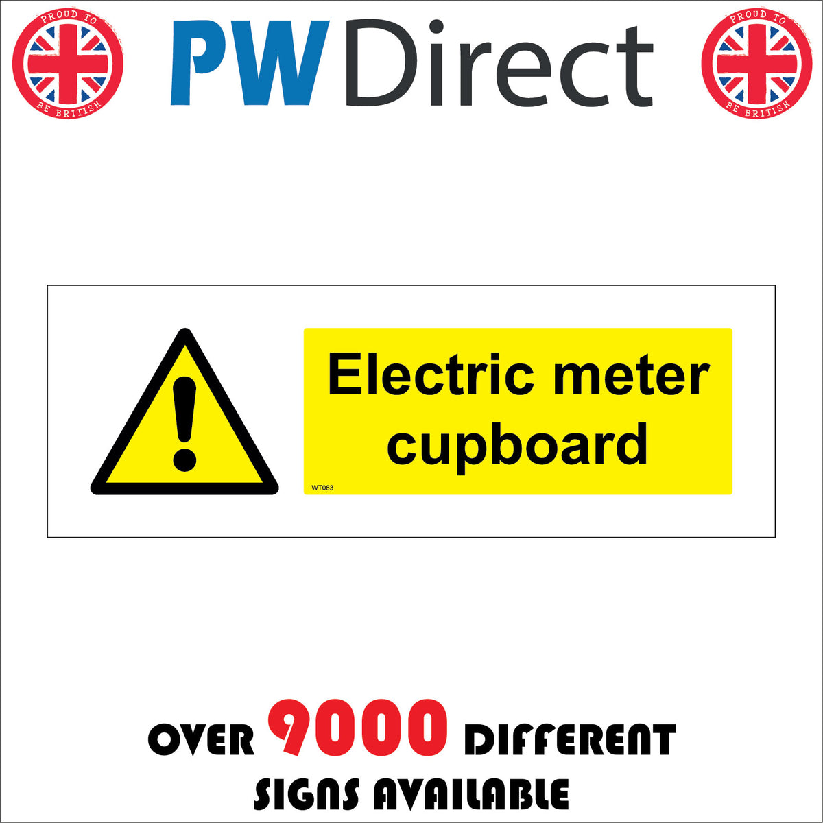Electric Meter Cupboard Sign with Triangle Exclamation Mark – PWDirect