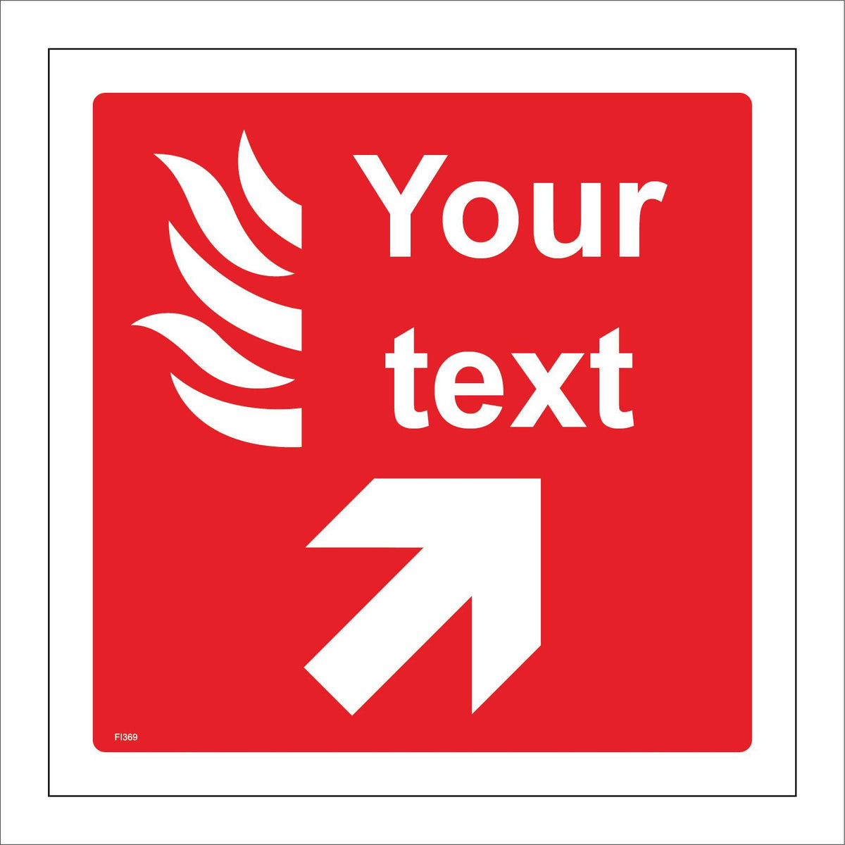 Your Text Diagonal Right Up Arrow Flames Made To Order – PWDirect