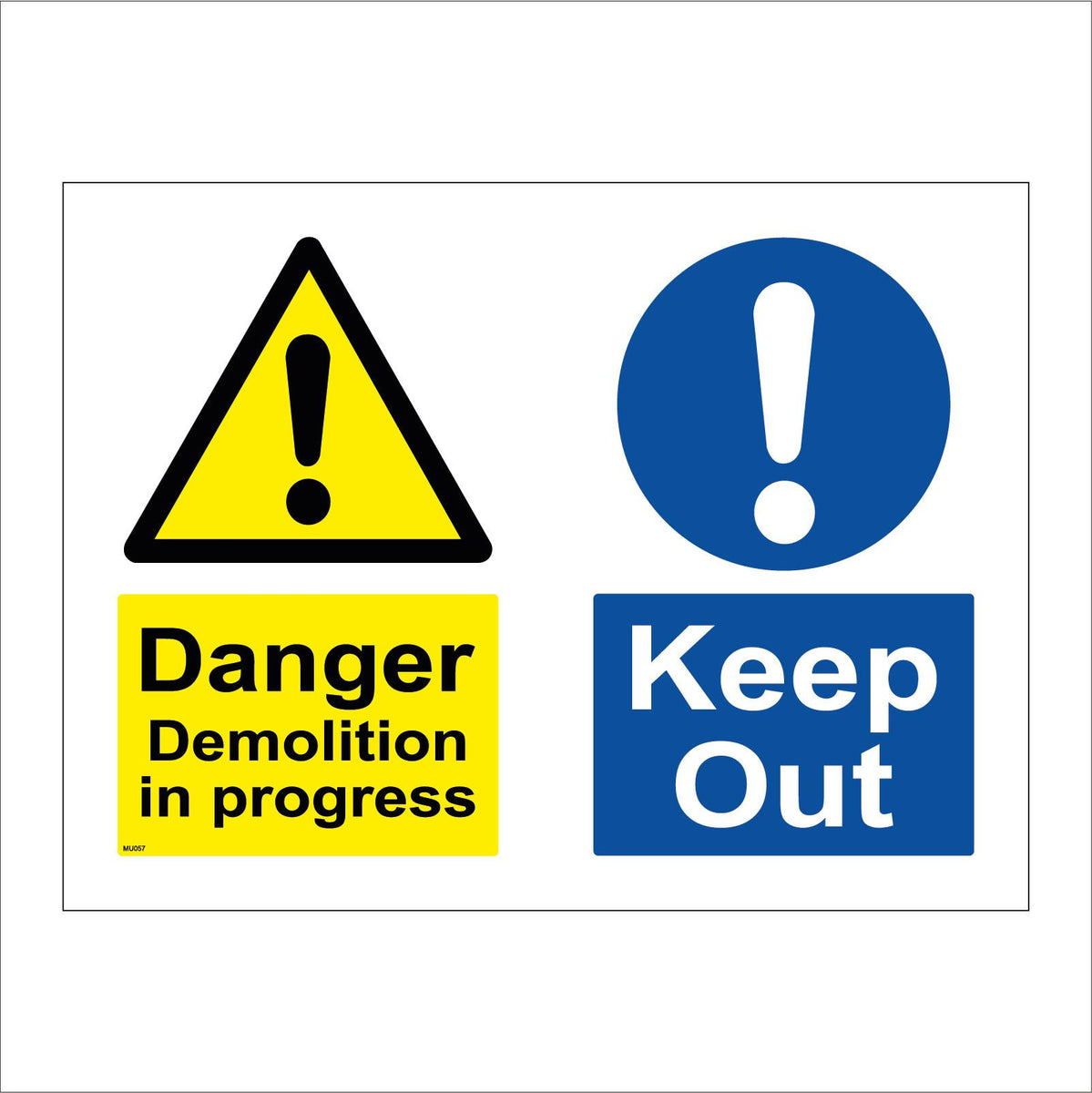 Danger Demolition In Progress Keep Out Sign with Triangle Exclamation ...