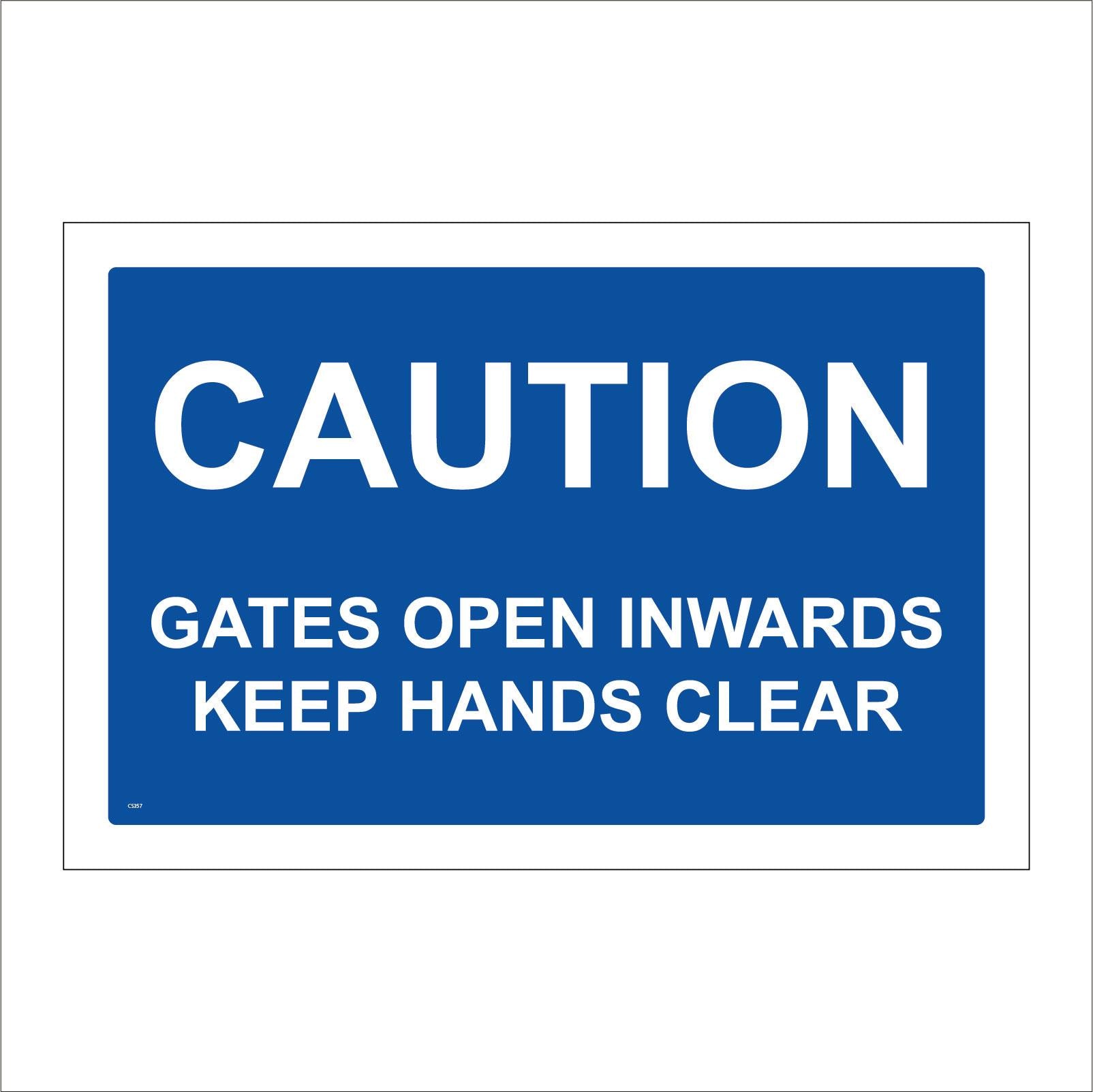 Caution Gates open Inwards Keep Hands Clear – PWDirect