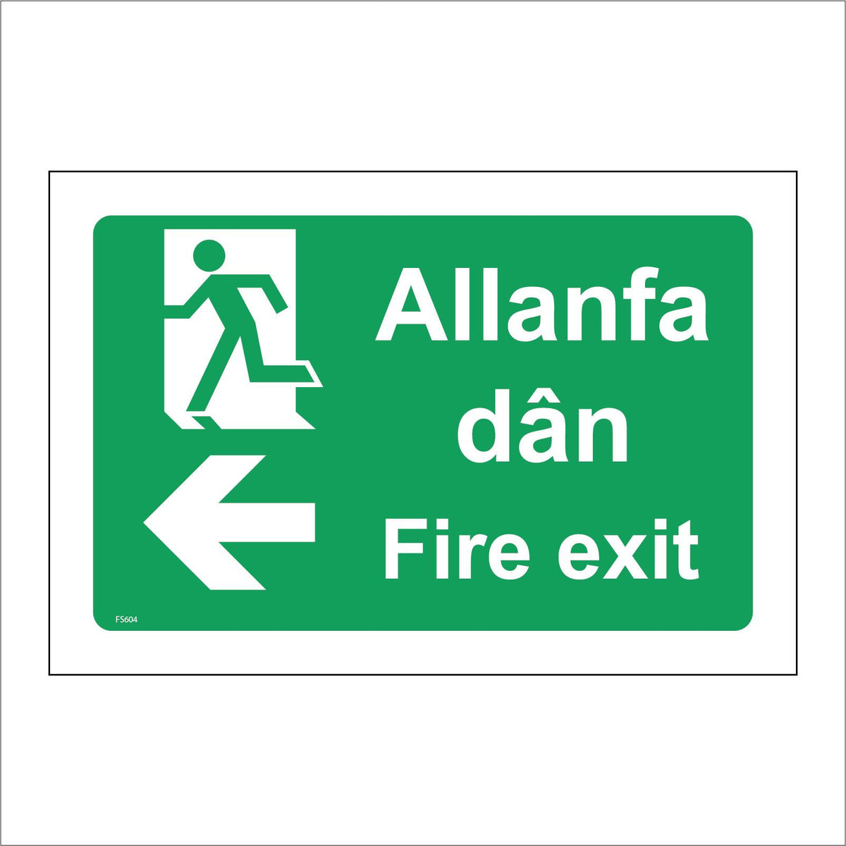 Allanfa Dan Fire Exit Left Arrow Running Man Bilingual – PWDirect