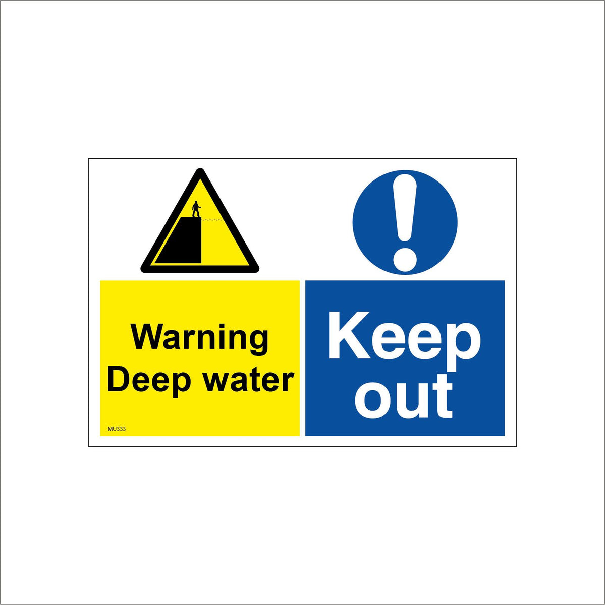 Warning Deep Water Keep Out Multi Yellow Blue – PWDirect
