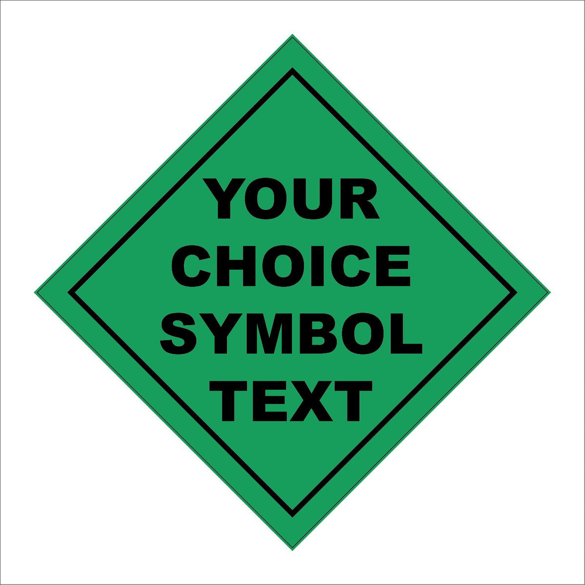 Hazard Placard Green Text Choice Words Non Flammable – PWDirect