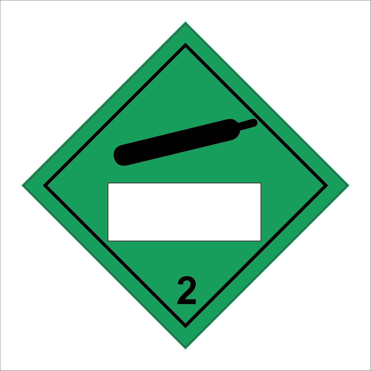 Compressed Gas 2 Green Diamond Placard Space Box Details – PWDirect