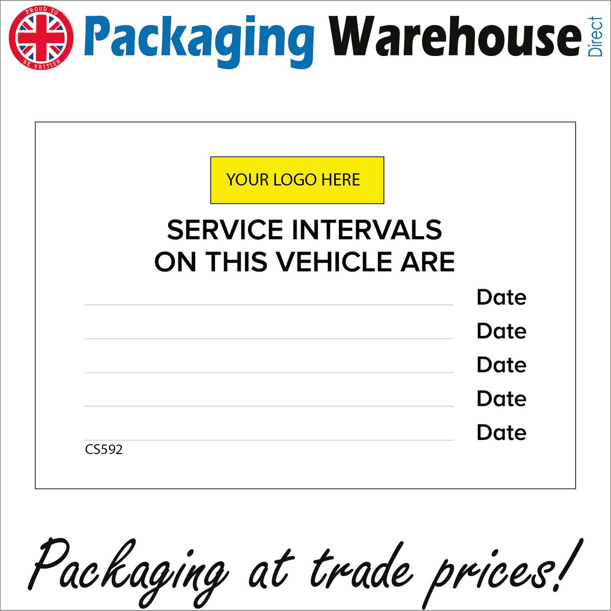 Service Intervals On This Vehicle Label – PWDirect