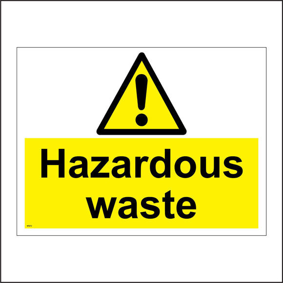 Hazardous Waste Sign with Triangle Exclamation Mark – PWDirect