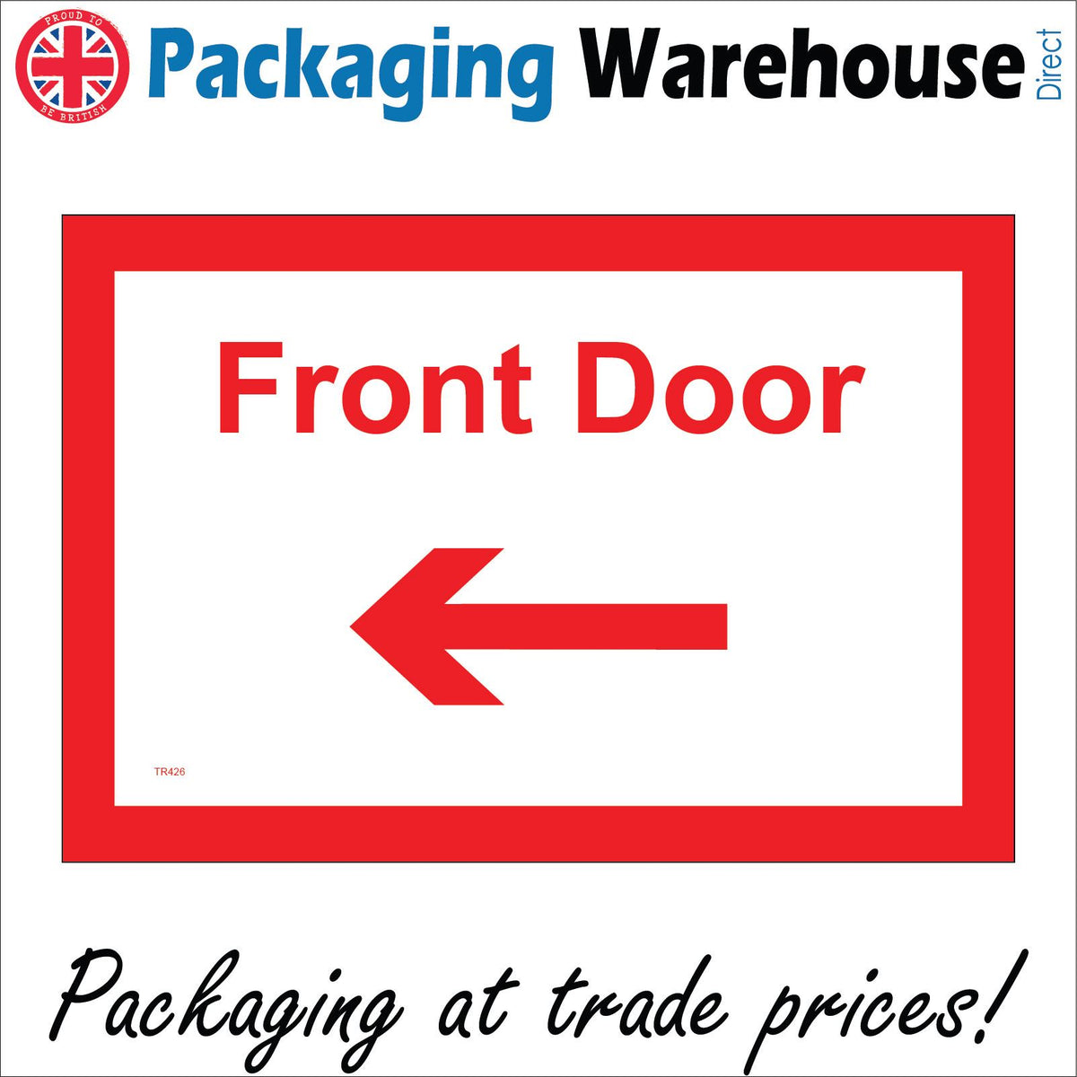 Front Door Left Arrow Sign with Left Arrow – PWDirect