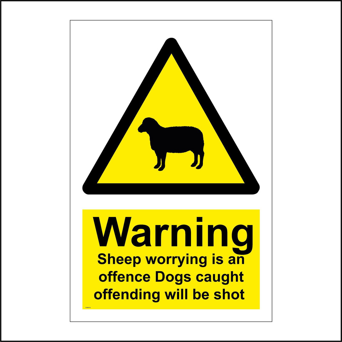 Warning Sheep Worrying Is An Offence Sign with Triangle Sheep – PWDirect