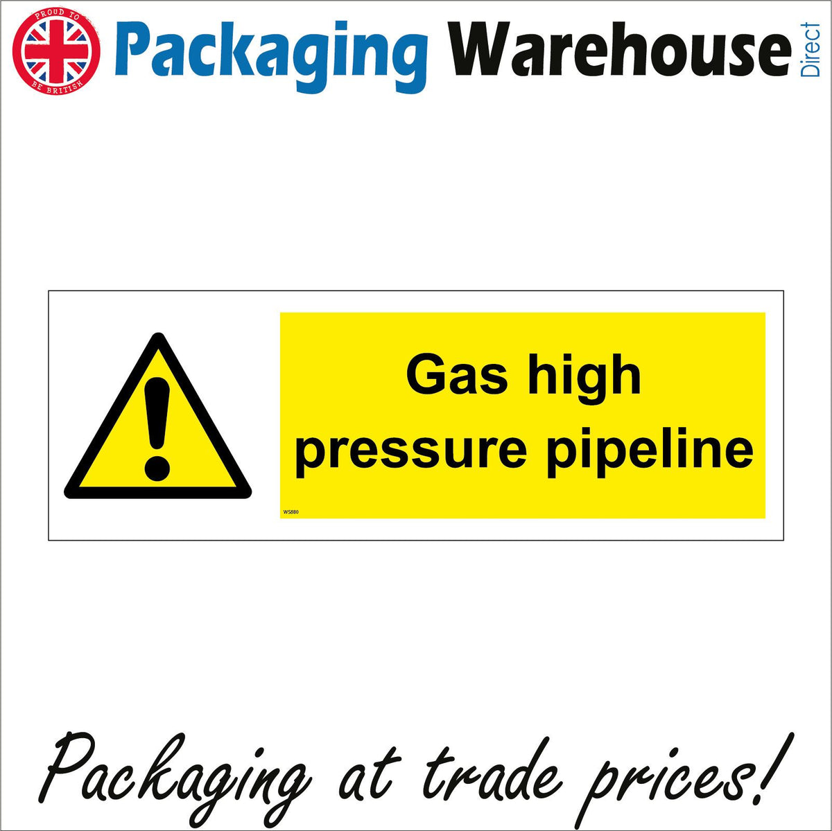 Gas High Pressure Pipeline Sign with Triangle Exclamation Mark – PWDirect