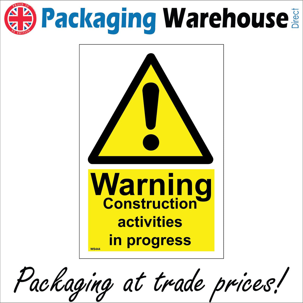 Warning Construction Activities In Progress Sign with Triangle ...