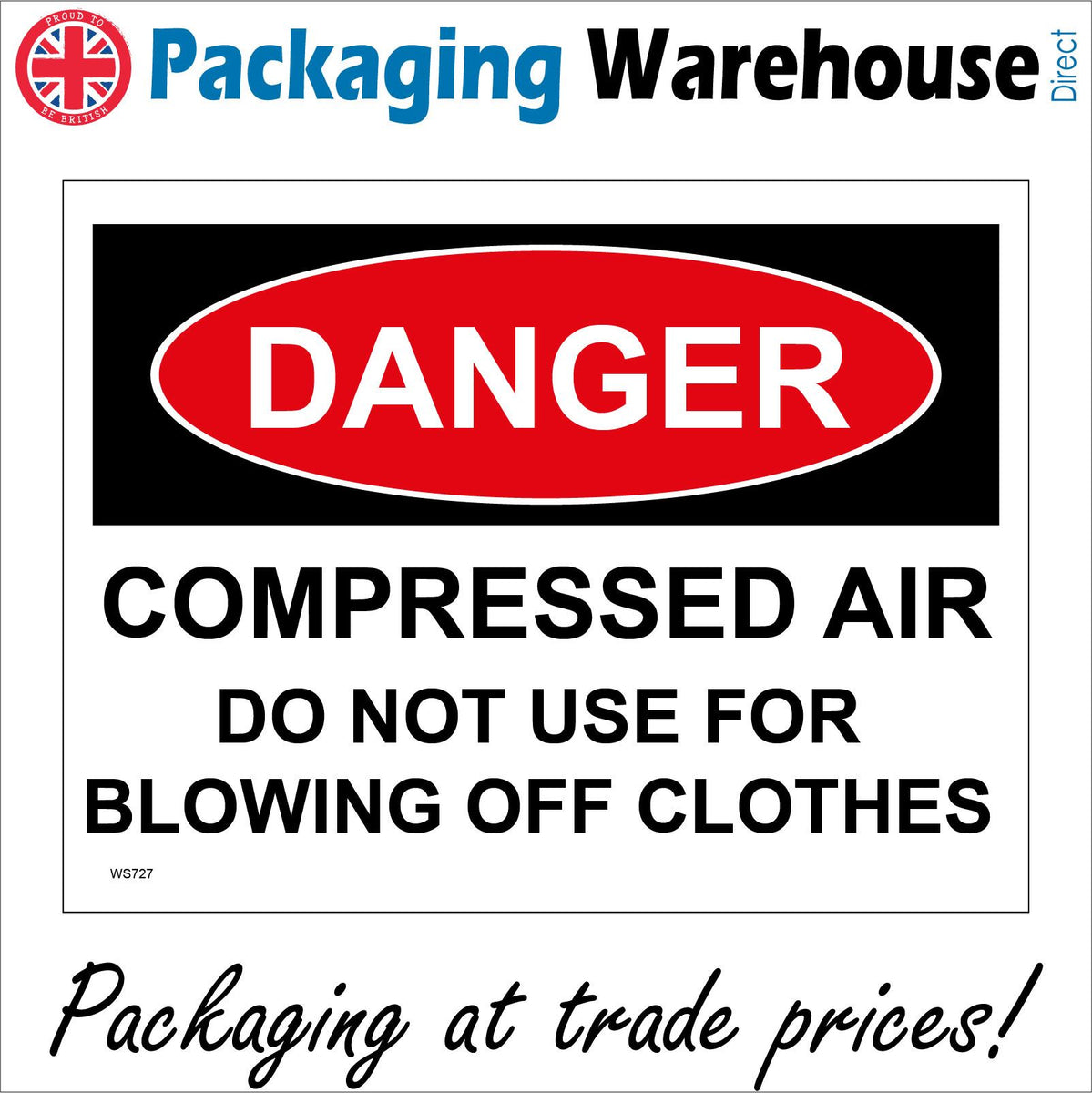 Danger Compressed Air Sign with Square – PWDirect