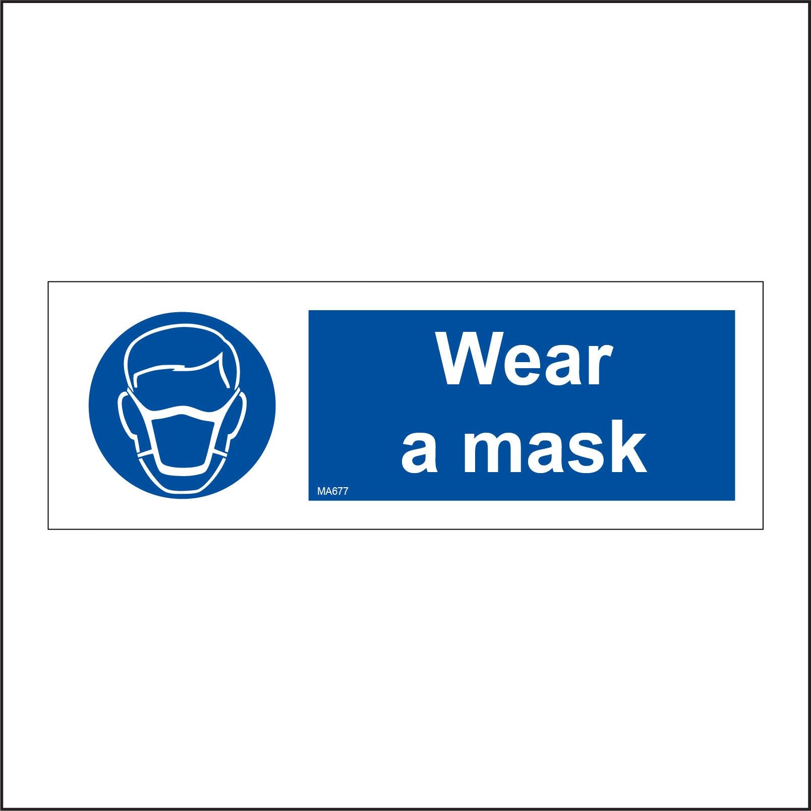 Wear A Mask Sign with Mask Face – PWDirect