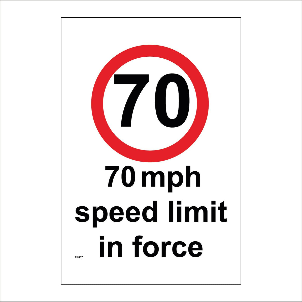 70 Mph Speed Limit In Force Sign with Circle – PWDirect