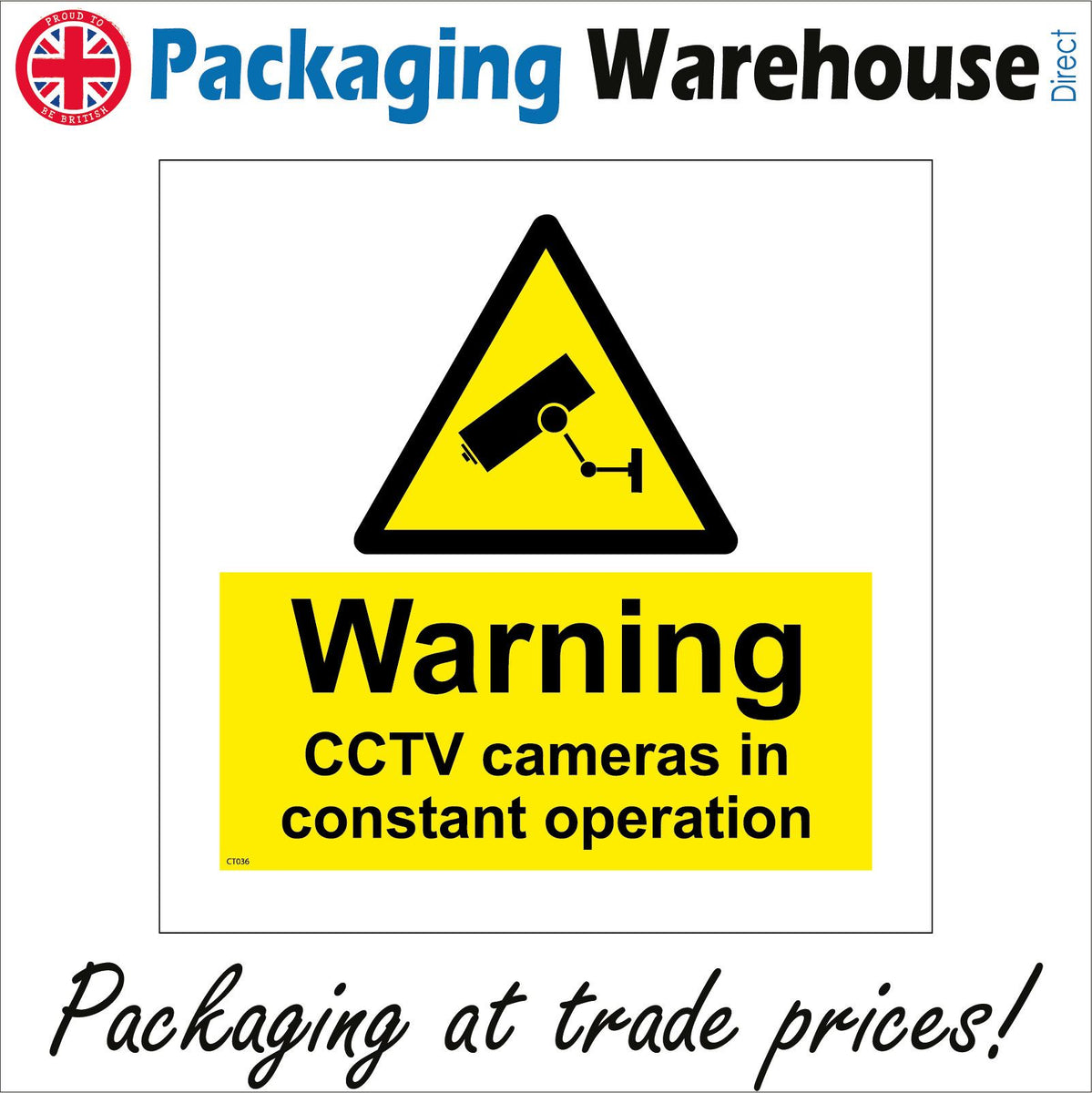 Warning Cctv Cameras In Constant Operation Sign with Camera Triangle ...