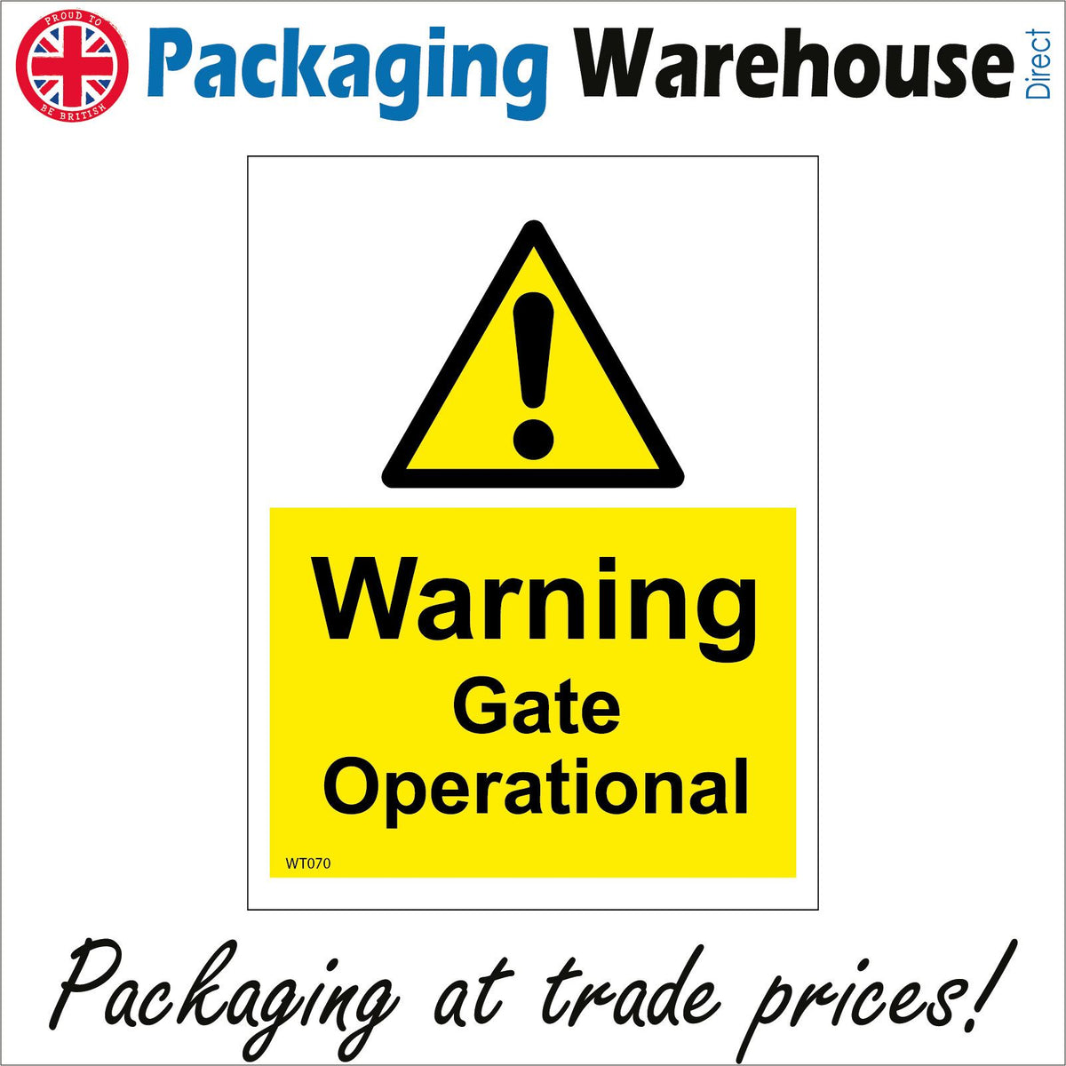 Warning Gate Operational Sign with Triangle Exclamation Mark – PWDirect