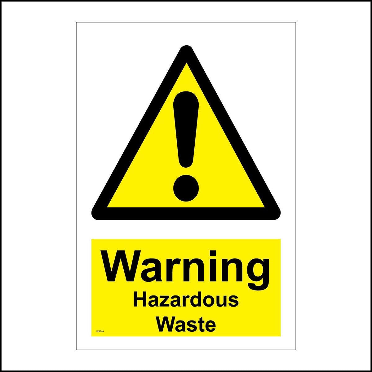 WS785 Warning Hazardous Waste Sign with Triangle Exclamation Mark ...