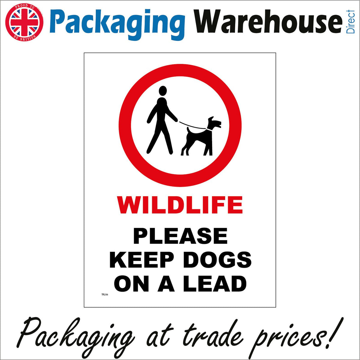 Wildlife Please Keep Dogs On A Lead Sign with Circle Person Dog – PWDirect
