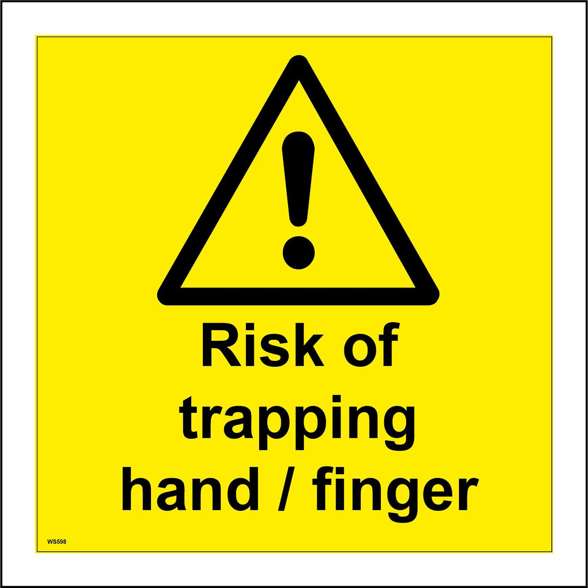 Risk Of Trapping Hand/Finger Sign with Triangle Exclamation Mark – PWDirect
