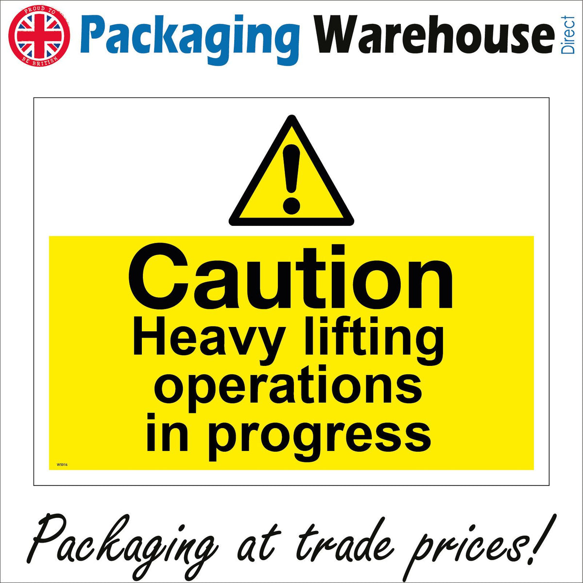 Caution Heavy Lifting Operations In Progress Sign with Triangle ...