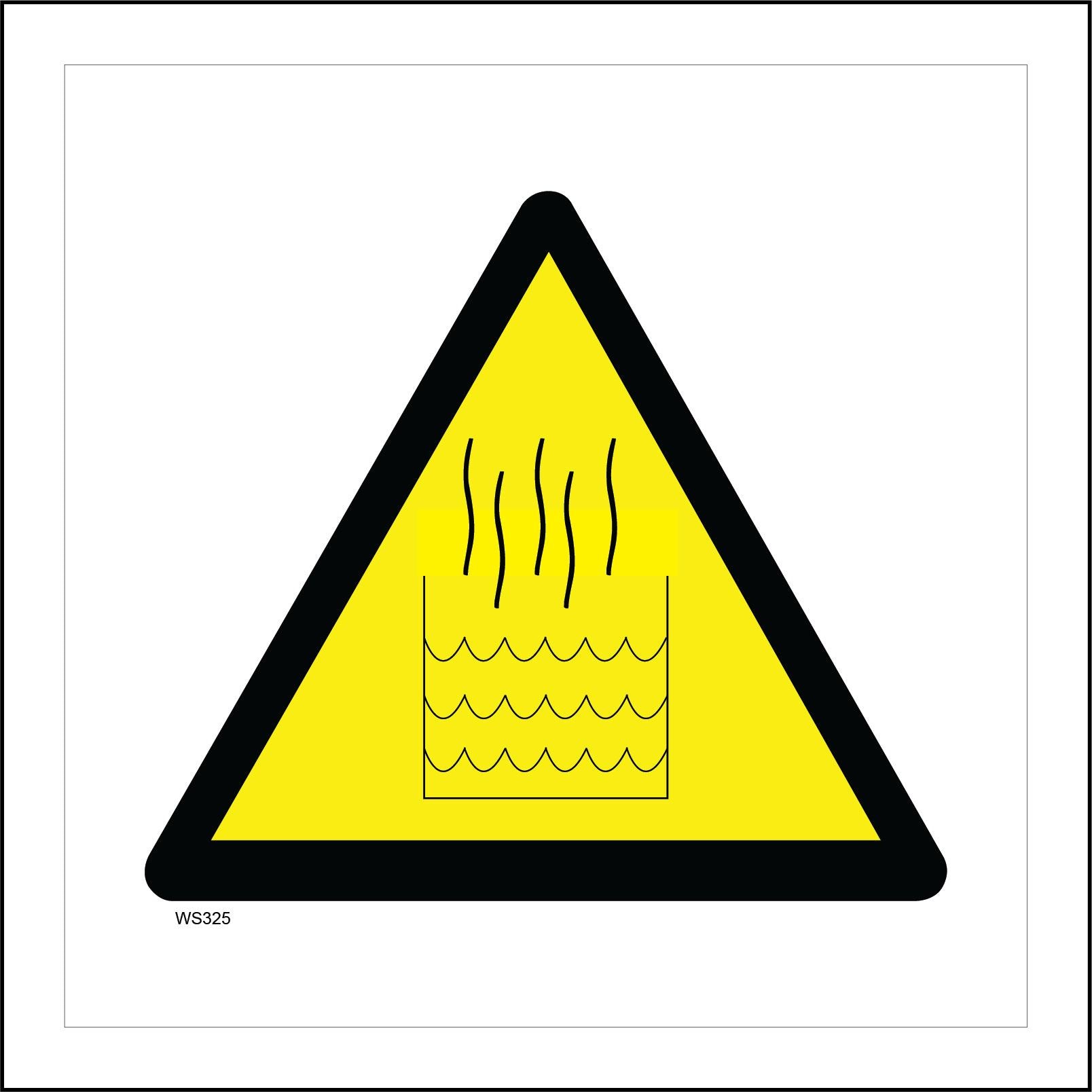 Caution Hot Liquid Sign with Triangle Liquid Water – PWDirect