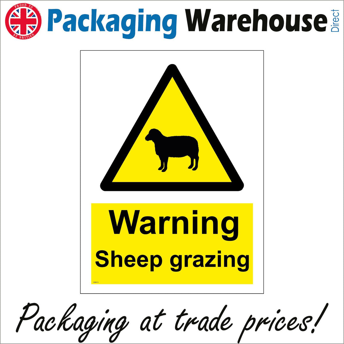 Warning Sheep Grazing Sign with Triangle Sheep – PWDirect