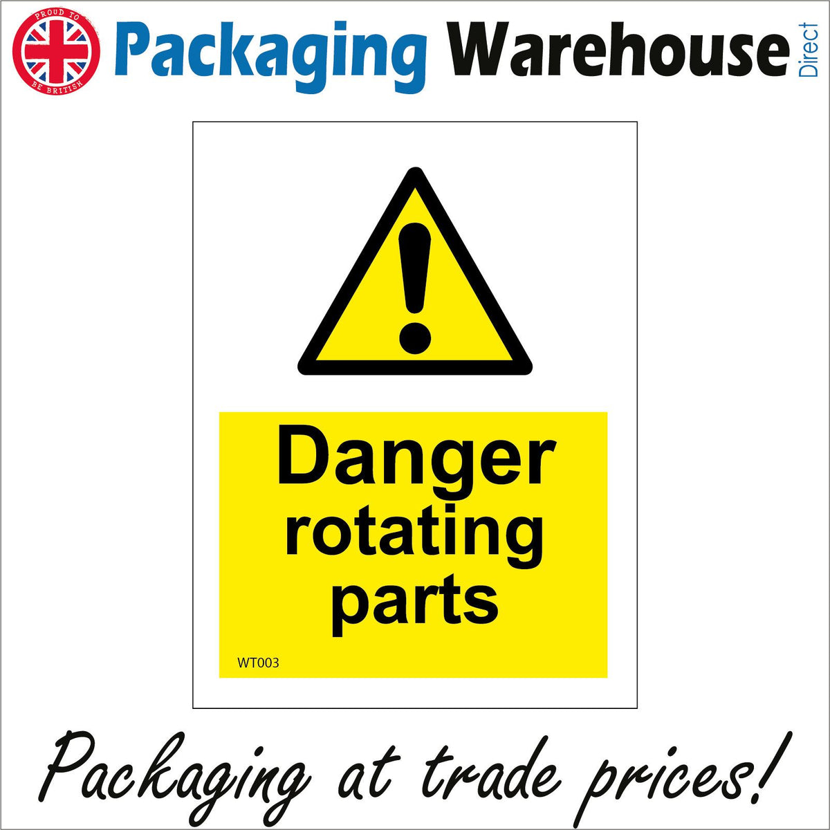Danger Rotating Parts Sign with Exclamation Mark – PWDirect