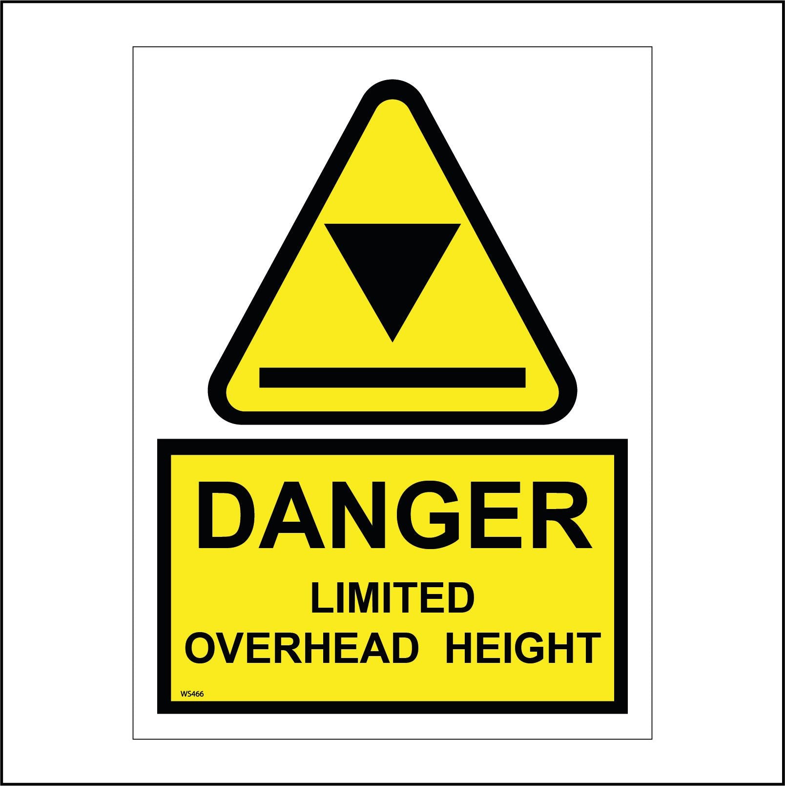 Danger Limited Overhead Height Sign with Triangle – PWDirect
