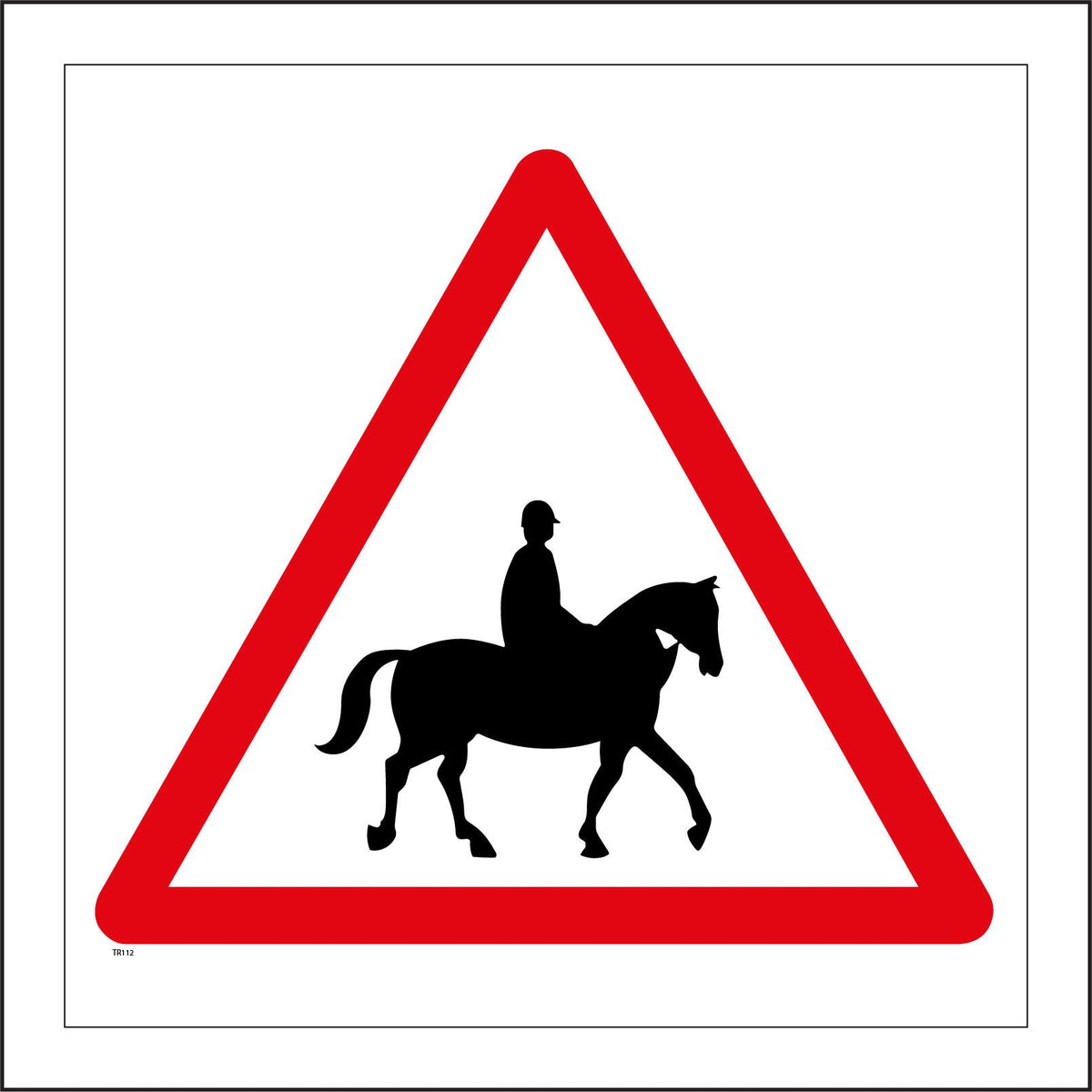 Warning Horses Sign with Triangle Horse Person – PWDirect